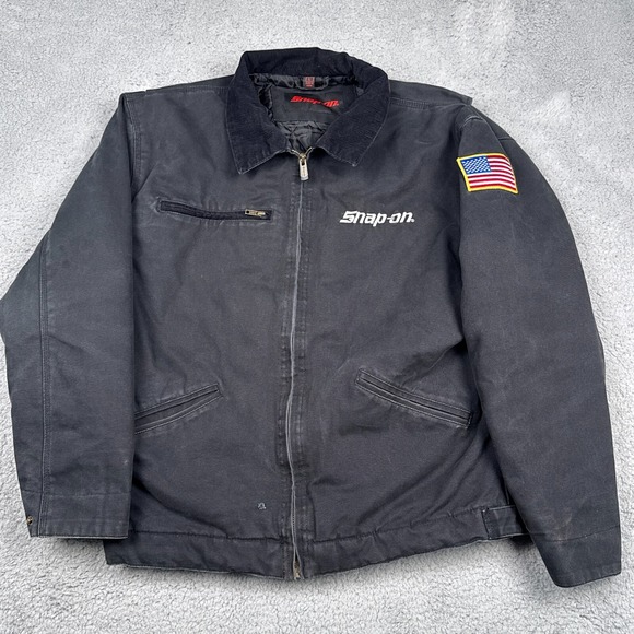 Snap | Jackets & Coats | Snap On Jacket Mens Large Black Canvas Heavy ...